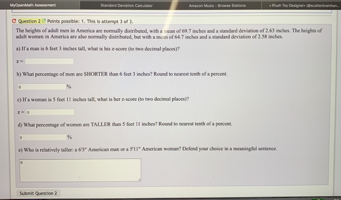 Solved MyOpenMath Assessment Standard Deviation Calculator | Chegg.com