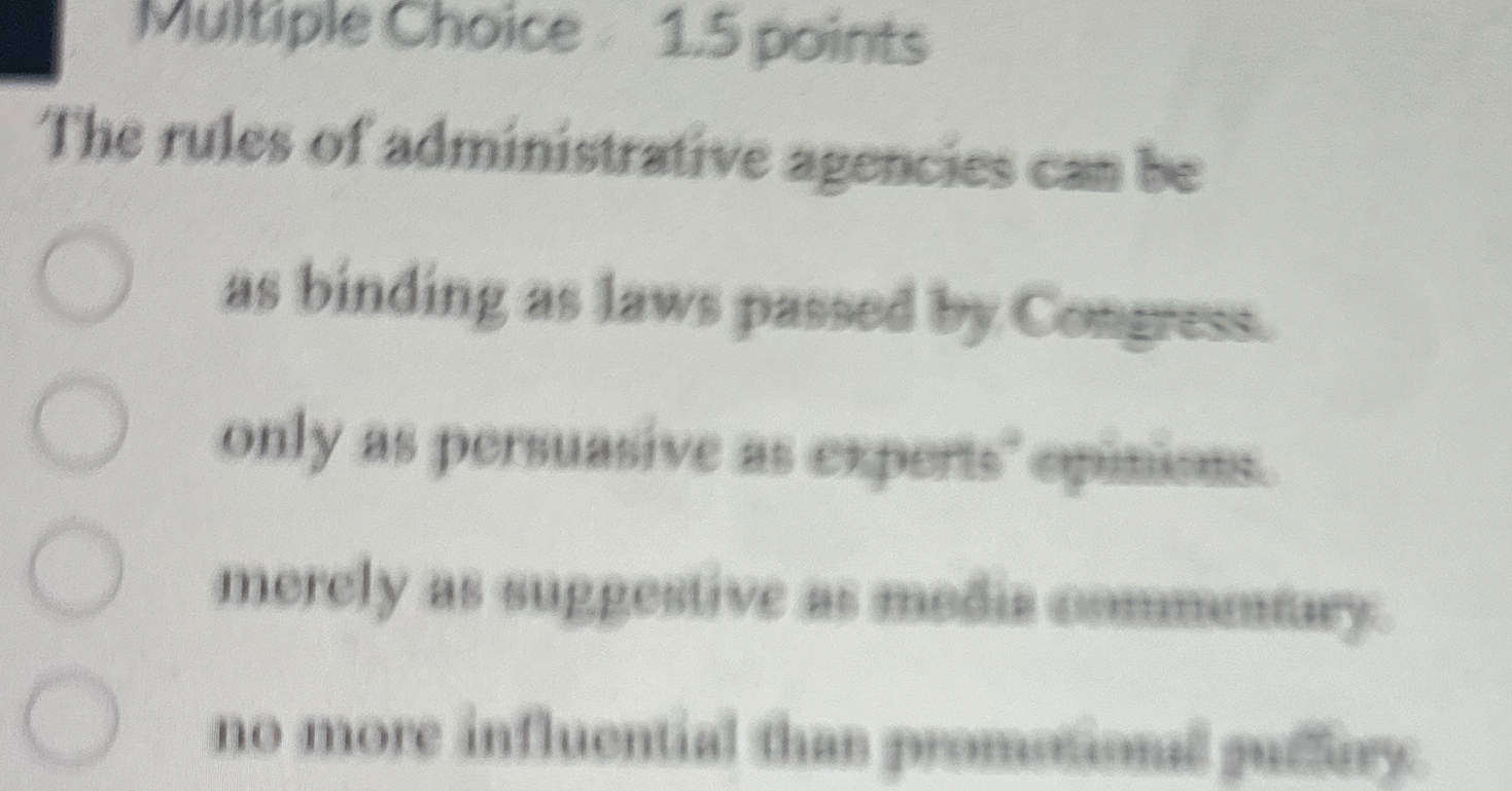 Solved Multiple Choice 1.5 ﻿pointsThe rules of | Chegg.com