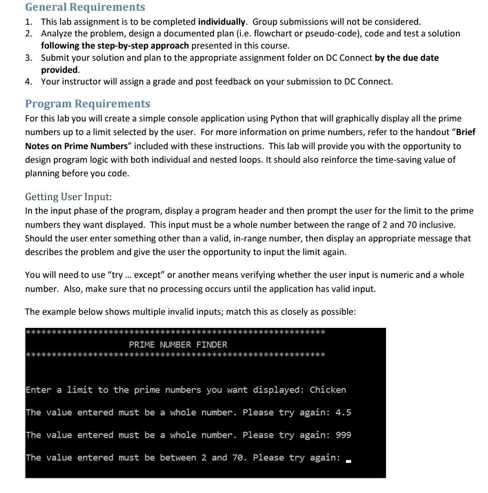 Solved URGENT HELP NEEDED Python Lab - Prime Numbers | Chegg.com