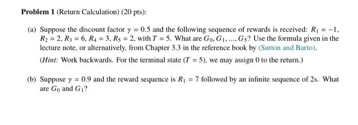 Solved roblem 1 (Return Calculation) (20 pts): (a) Suppose | Chegg.com
