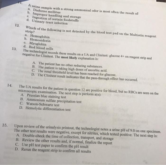 Solved 1. Acidic urine becomes alkaline upon standing as a | Chegg.com