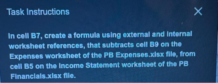 Solved in cell B7, create a formula using external and | Chegg.com