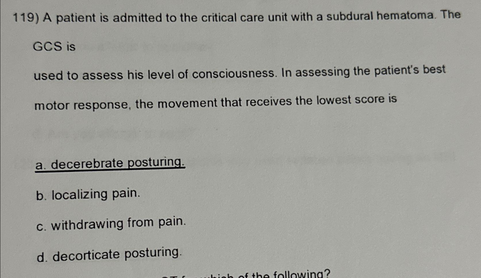 Solved A patient is admitted to the critical care unit with | Chegg.com