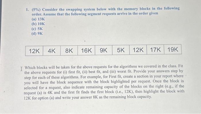 Solved 1. (5%) Consider the swapping system below with the | Chegg.com
