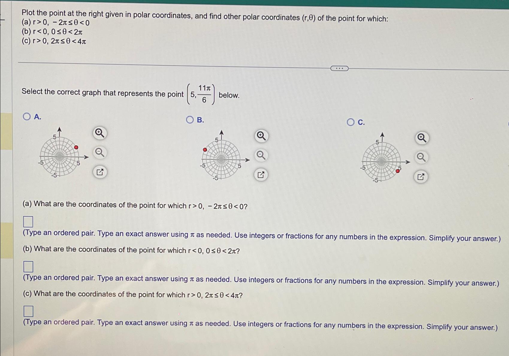 Solved Plot the point at the right given in polar | Chegg.com