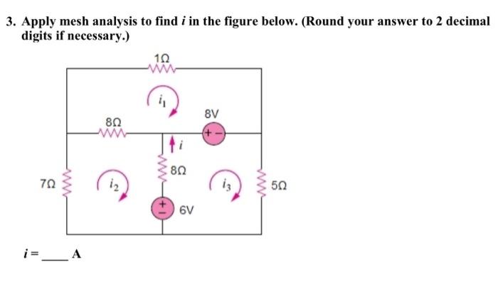 Solved Apply mesh analysis to find i in the figure below. | Chegg.com