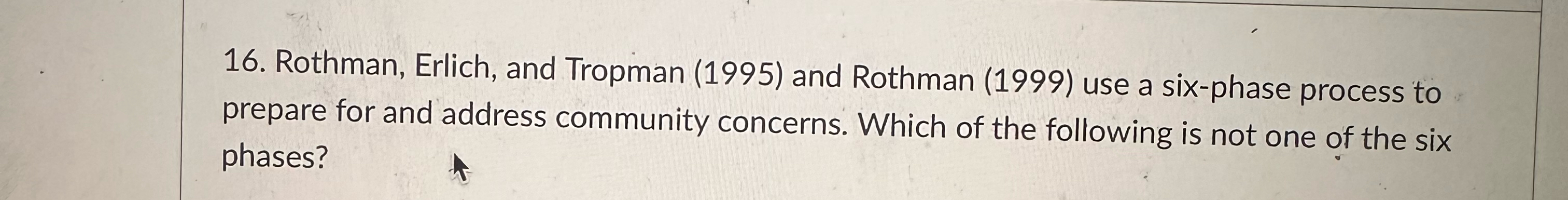 Solved Rothman, Erlich, and Tropman (1995) ﻿and Rothman | Chegg.com