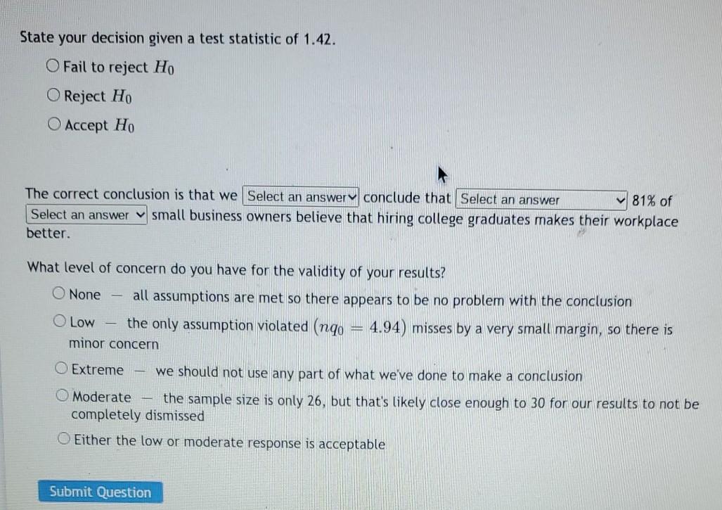 Solved In a simple random sample of 26 small business | Chegg.com