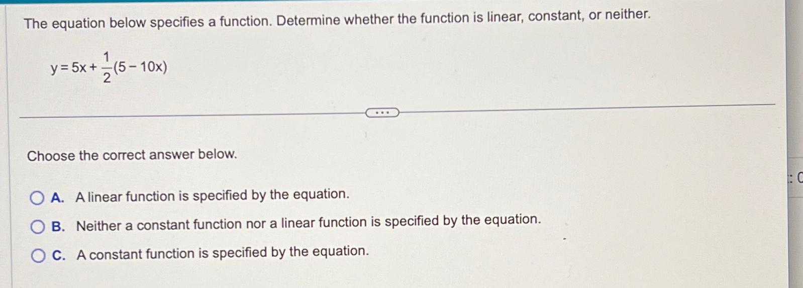 Solved The equation below specifies a function. Determine | Chegg.com