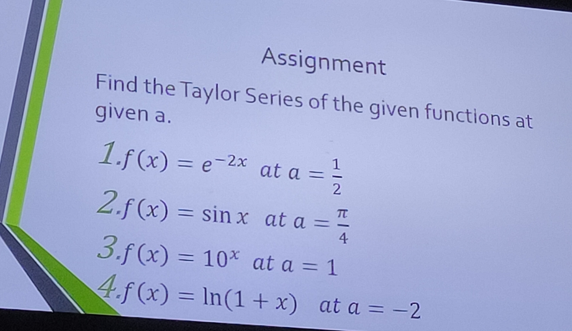 Solved Solve the Taylor Series problem, make at least five | Chegg.com