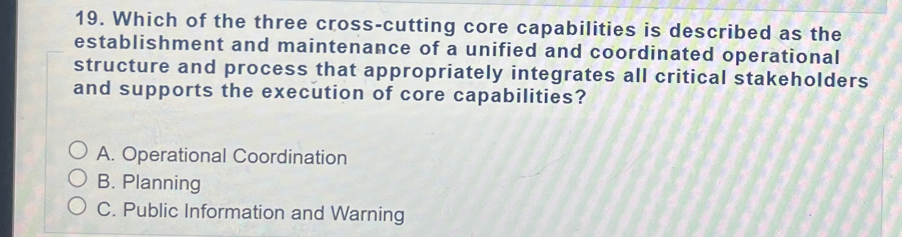 Solved Which of the three cross-cutting core capabilities is | Chegg.com