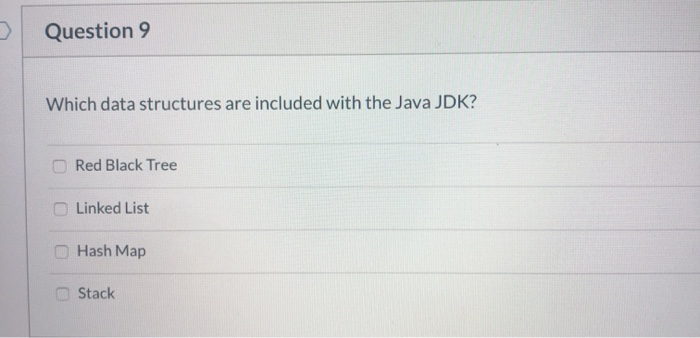 Solved Question 9 Which data structures are included with | Chegg.com
