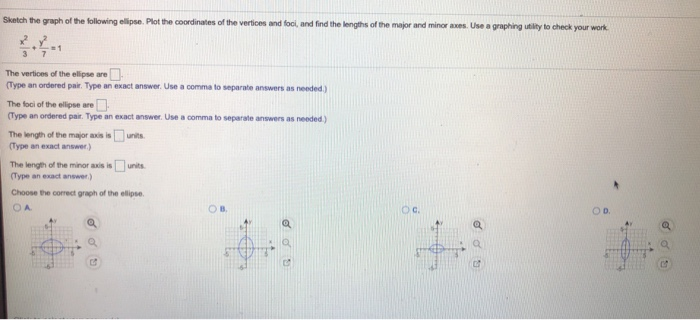 Solved Sketch the graph of the following ellipse. Plot the | Chegg.com