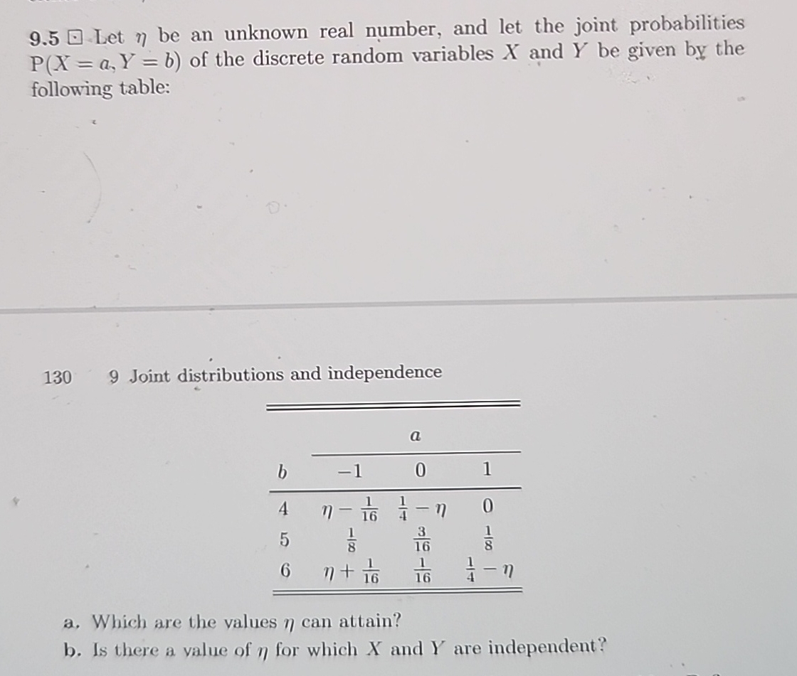 Solved 9.5 ﻿Let η ﻿be an unknown real number, and let the | Chegg.com