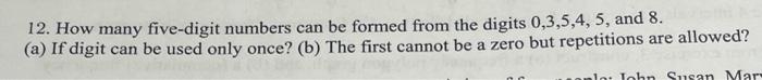 Solved 12. How many five-digit numbers can be formed from | Chegg.com