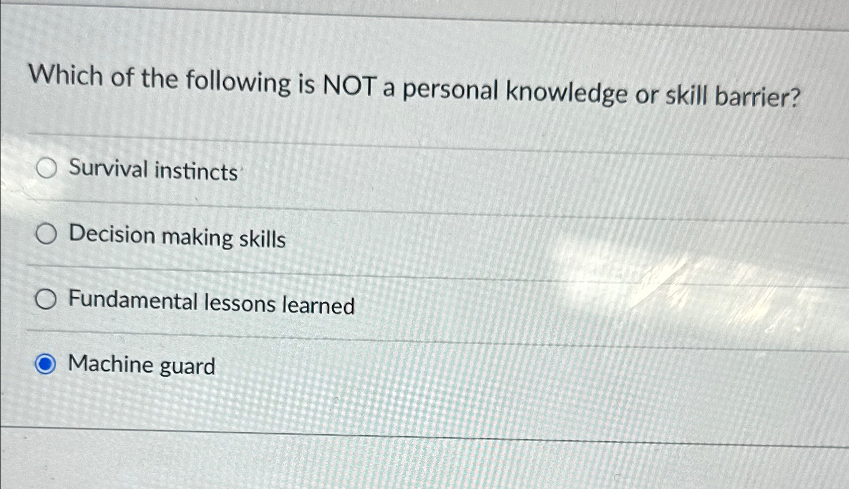 Solved Which of the following is NOT a personal knowledge or | Chegg.com