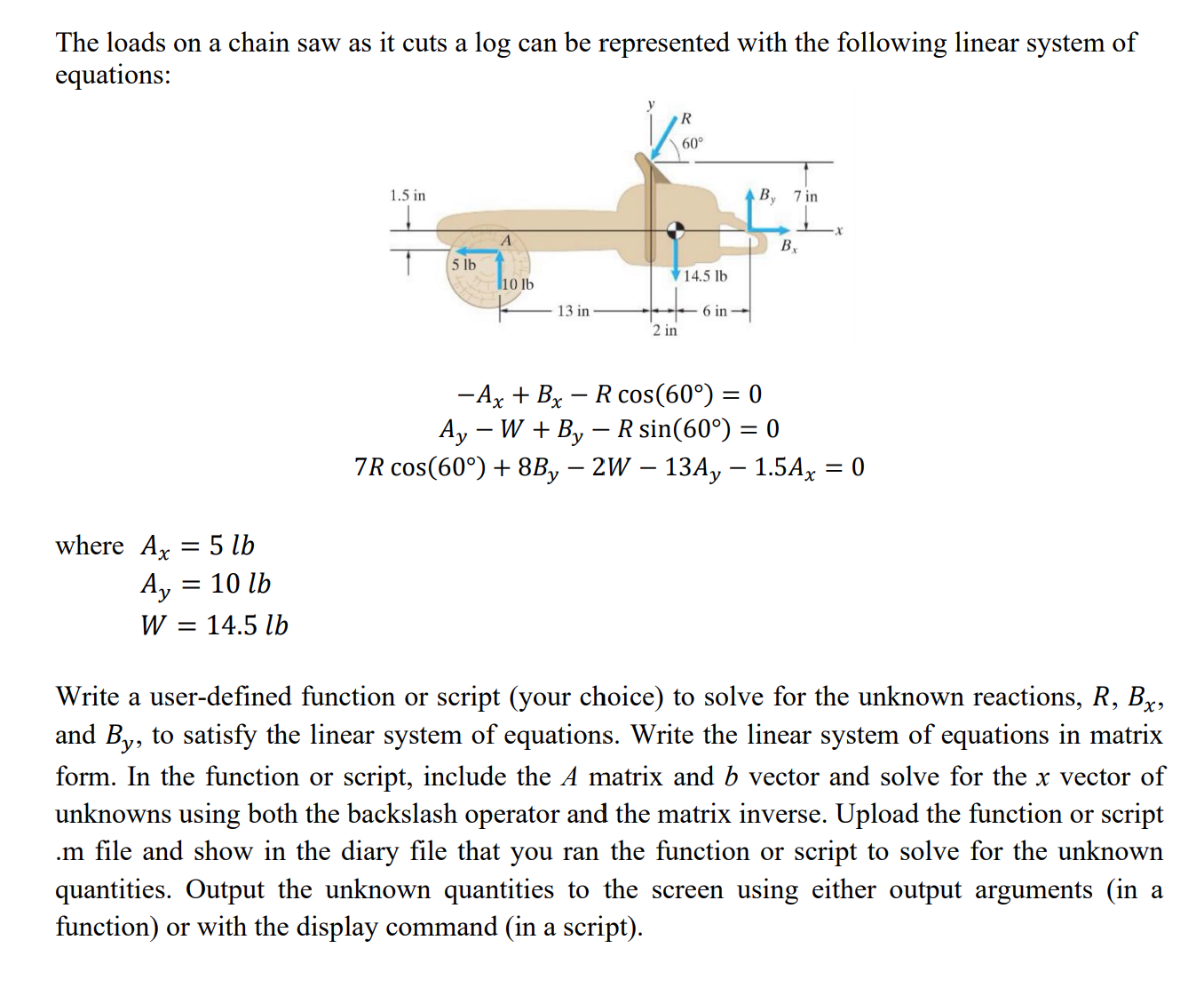 Solved USE BASIC MATLAB CODE IF POSSIBLE ********The loads | Chegg.com
