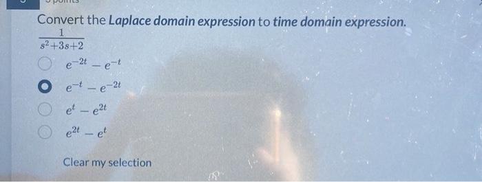 Solved Convert the Laplace domain expression to time domain | Chegg.com
