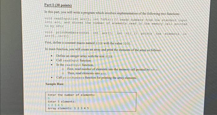 Solved In this part, you will write a program which involves | Chegg.com