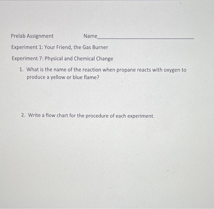 Solved Prelab Assignment Name Experiment 1: Your Friend, the | Chegg.com