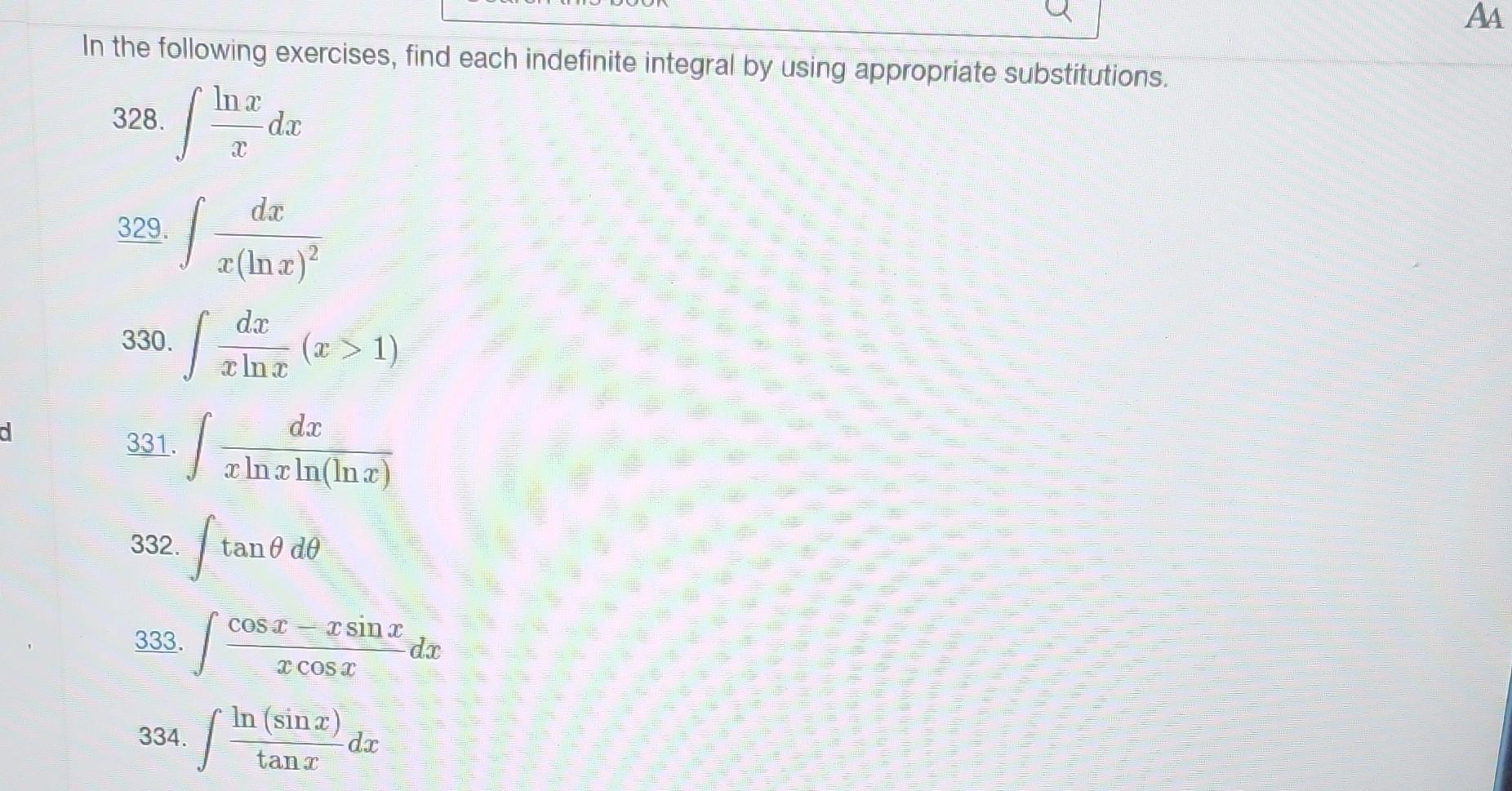 Solved In the following exercises, find each indefinite | Chegg.com