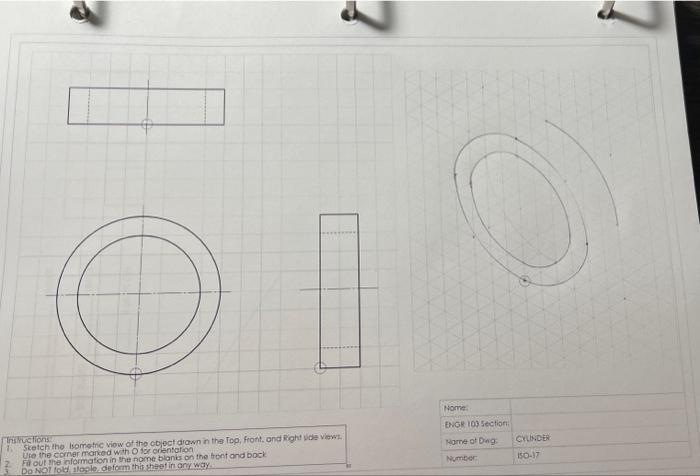 Solved ISO-17Sketch the isometric view of the object given | Chegg.com