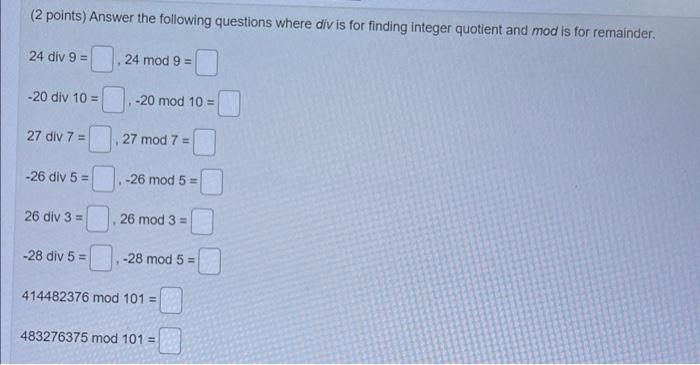 Solved (2 points) Answer the following questions where div | Chegg.com