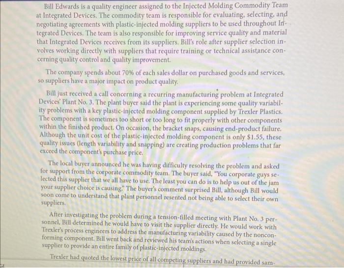 Solved ase Writeup Assignment-3 Case Name: Managing Supplier | Chegg.com