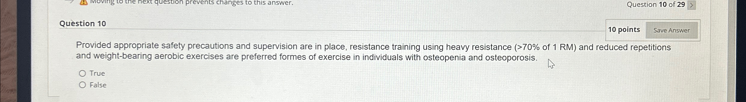 Solved Question 10 ﻿of 29Question 1010 ﻿pointsProvided | Chegg.com