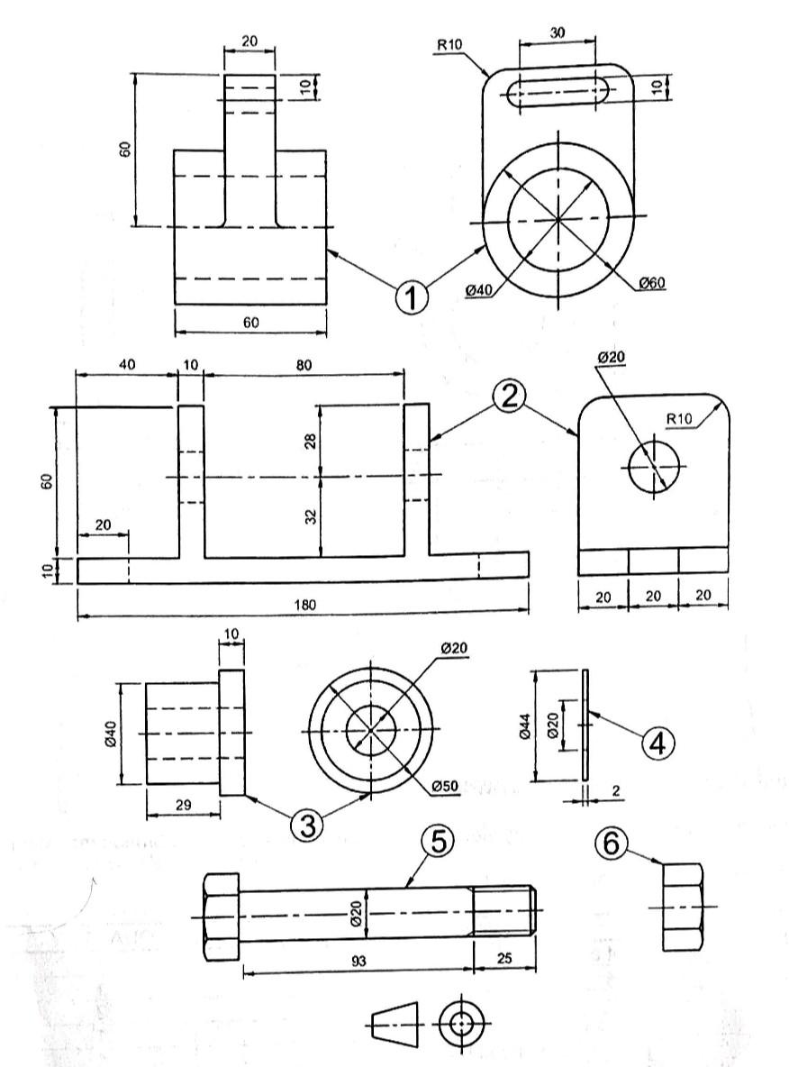 Solved Draw to scale 1:1 a half sectional front view of the | Chegg.com