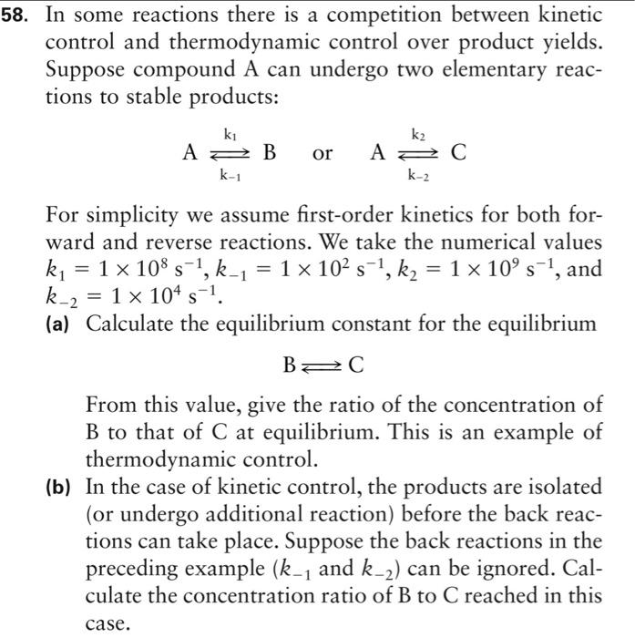 Solved In some reactions there is a competition between | Chegg.com