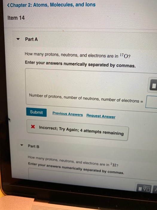 Solved Chapter 2: Atoms, Molecules, and lons em 9 gof | Chegg.com