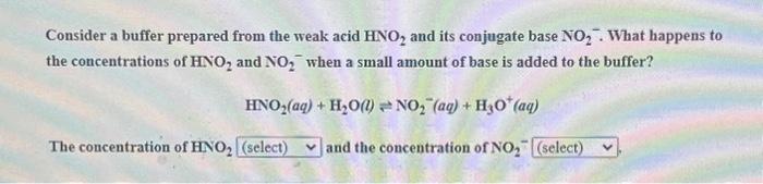 Solved Consider a buffer prepared from the weak acid HNO₂ | Chegg.com