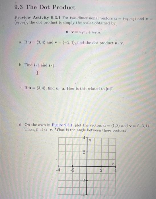 Solved Preview Activity 9.3.1 For two-dimensional vectors | Chegg.com