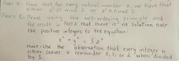 Solved ART A: Prove that for cvery natural number a, we have | Chegg.com