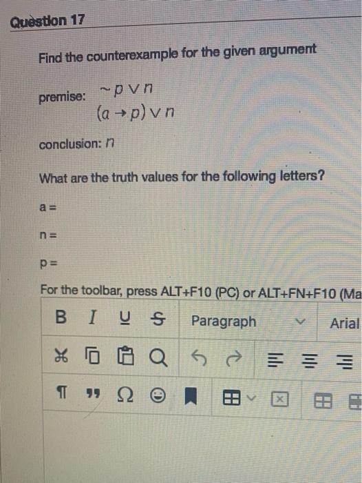 Solved Question 17 Find the counterexample for the given | Chegg.com