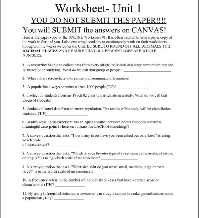 Here is the paper copy of the ONLINE Worksheet \\#1. | Chegg.com