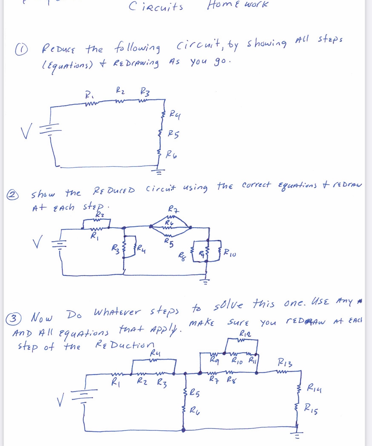 CiRcuits Home work(1) ﻿Reduce the following circuit, | Chegg.com