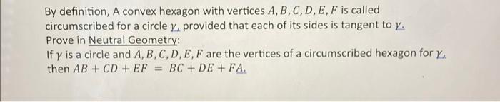 Solved By definition, A convex hexagon with vertices | Chegg.com