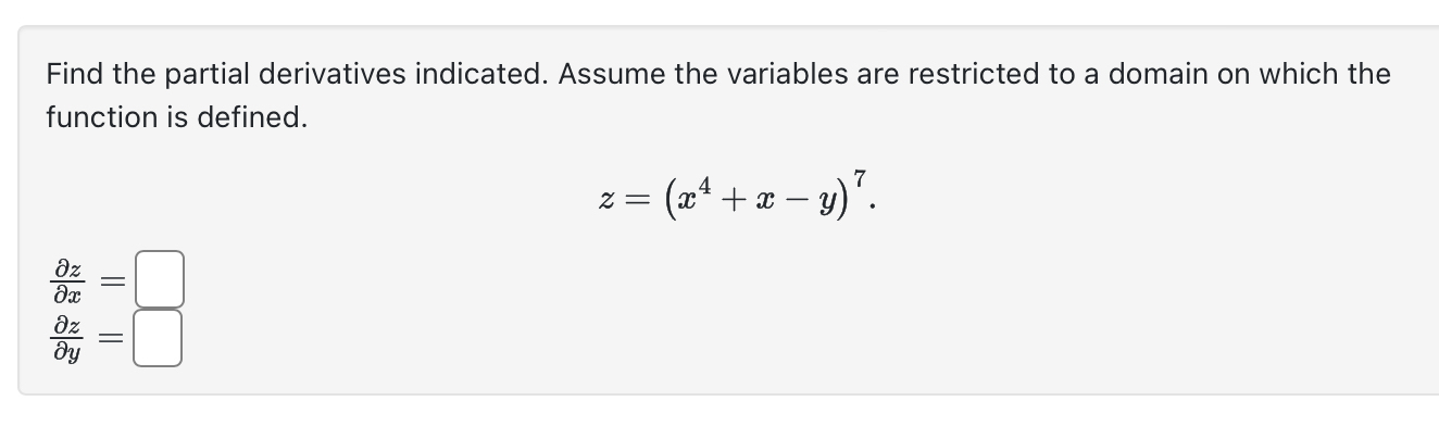 Solved Find the partial derivatives indicated. Assume the | Chegg.com