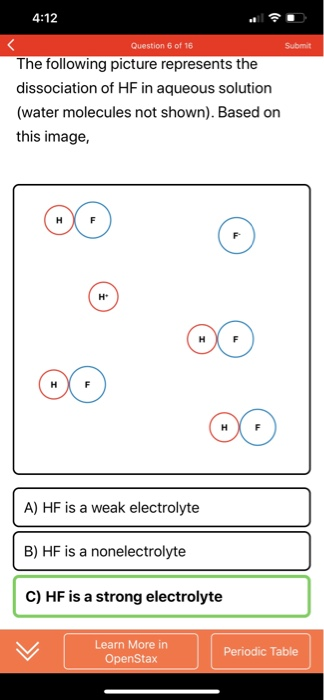 Solved 4:12 Question 6 of 16 Submit The following picture | Chegg.com
