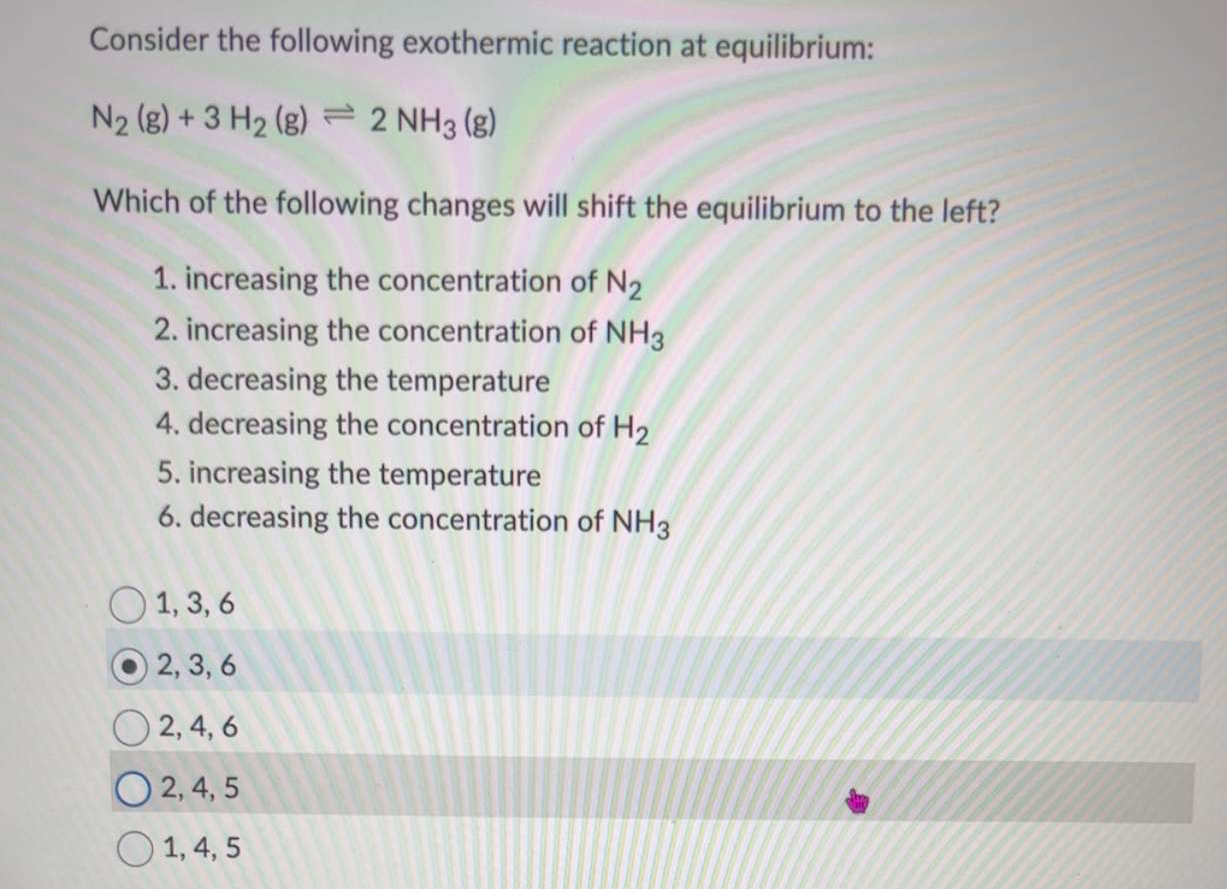 Solved Consider the following exothermic reaction at | Chegg.com