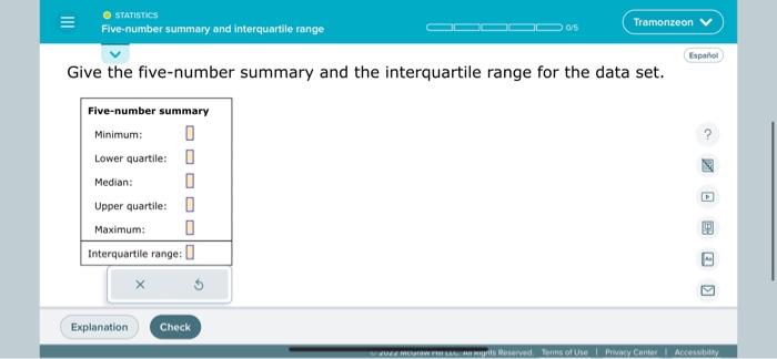 Solved Give the five-number summary and the interquartile | Chegg.com