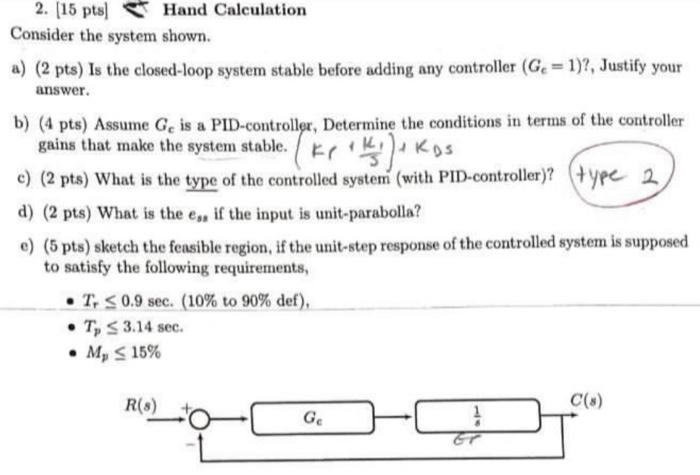 Solved Consider the system shown. a) (2 pts) Is the | Chegg.com