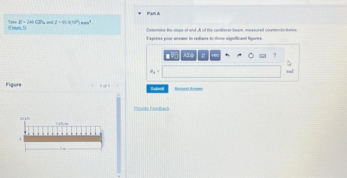 Solved Take E=240GPa and I=65.0(106)mm4 (Figure 1) Determine | Chegg.com