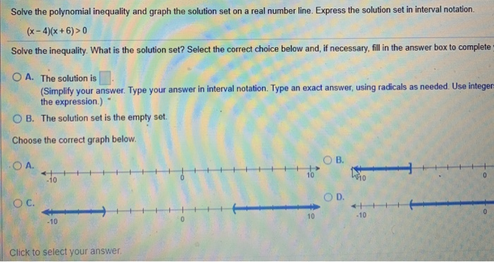 Solved Solve the polynomial inequality and graph the | Chegg.com