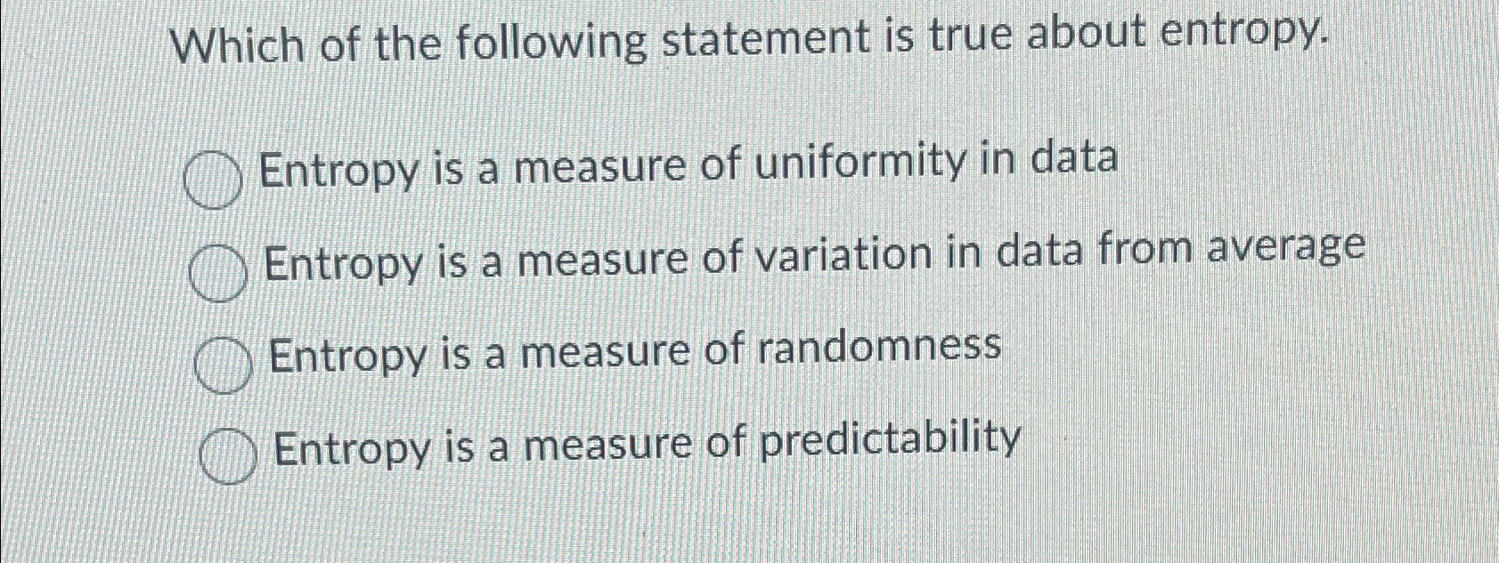 Solved Which of the following statement is true about | Chegg.com