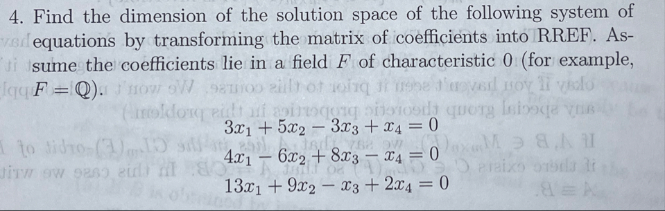 Find the dimension of the solution space of the | Chegg.com
