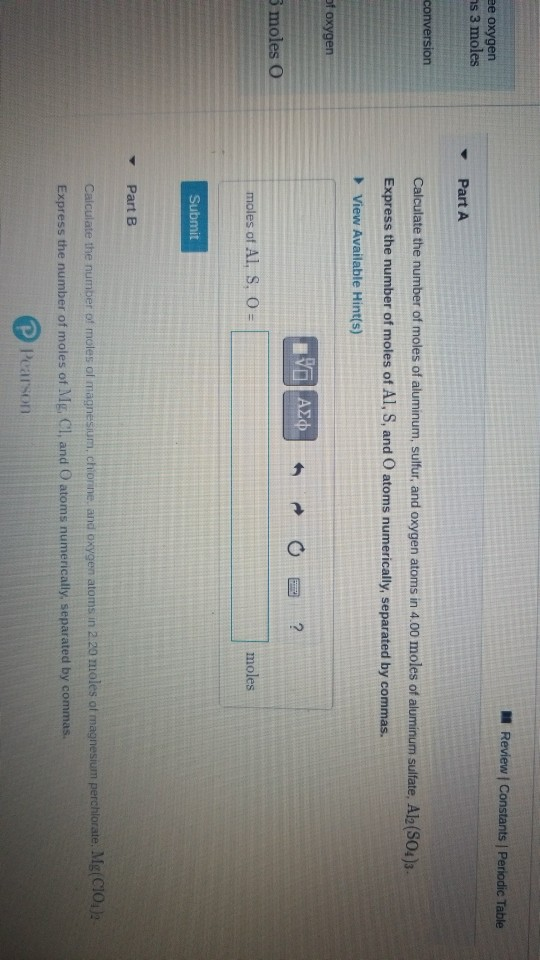 Solved Review | Constants Periodic Table ze oxygen as 3 | Chegg.com