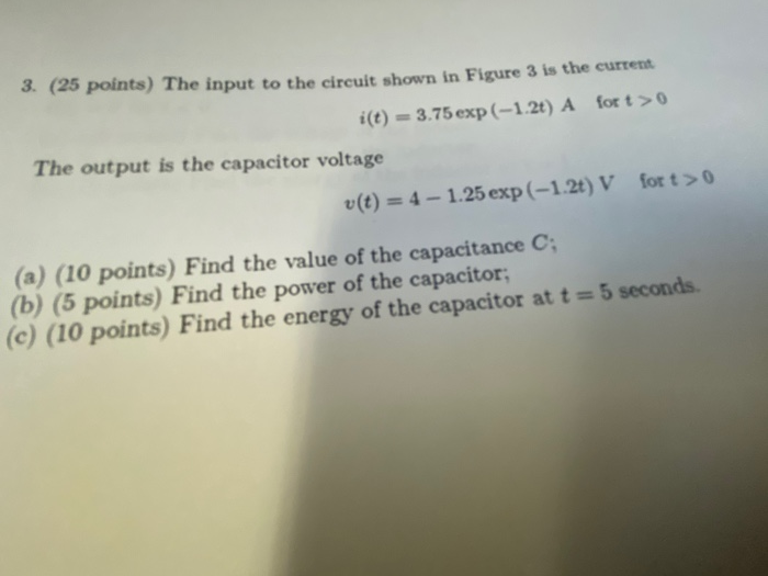 Solved 3. (25 points) The input to the circuit shown in | Chegg.com